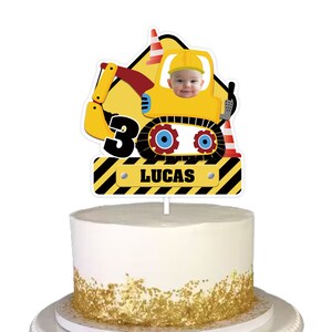 Printable Construction Face Custom Photo Cake Topper,personalised ...