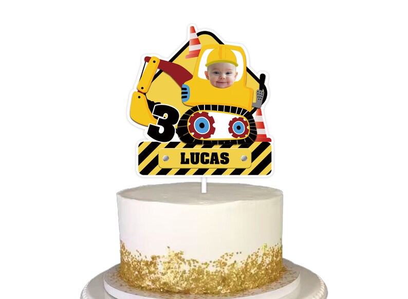 Printable Construction Face Custom Photo Cake Topper,personalised ...