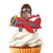 Handmade Airplane Pilot Party Face Custom Photo Cupcake Topper ...