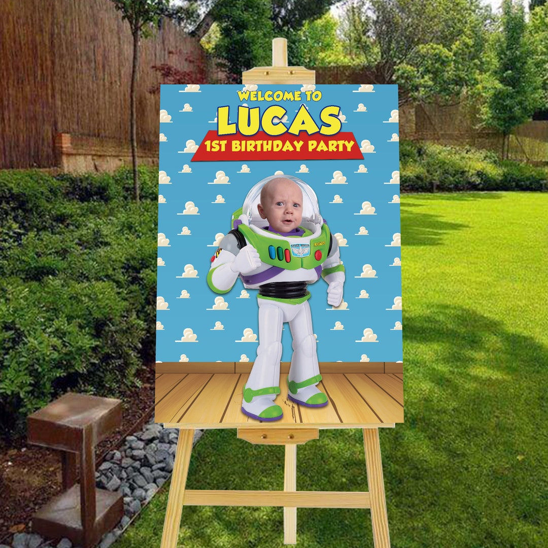 Printable Face Custom Photo Toy Story Welcome Sign,personalised Buzz ...