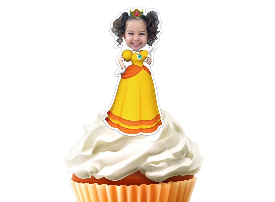 Printable Peach Princess Face Custom Photo Cupcake Topper,personalised ...