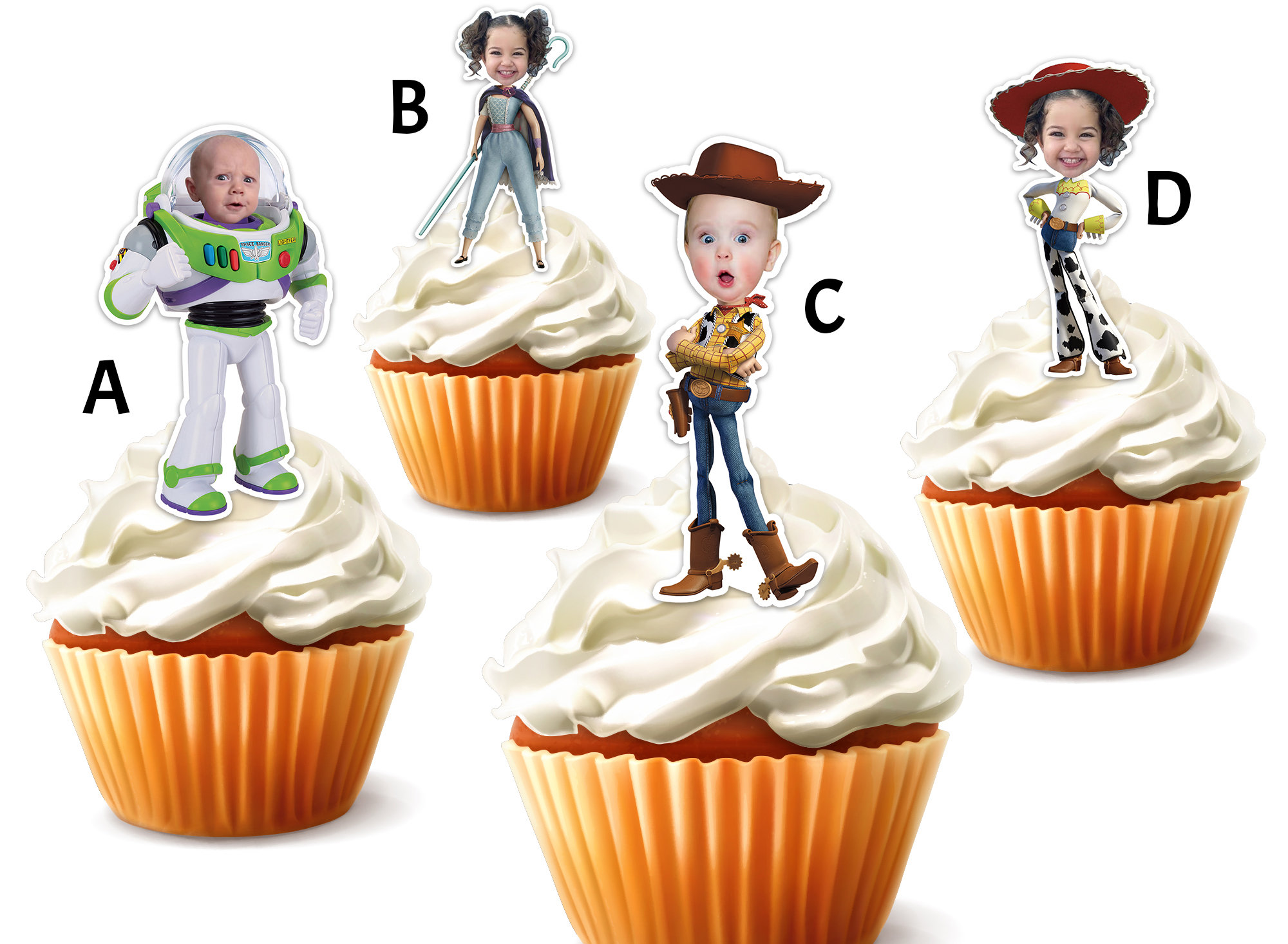 Printable Face Custom Photo Toy Story Cupcake Topper,personalised Funny ...