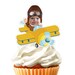 Handmade Airplane Pilot Party Face Custom Photo Cupcake Topper ...