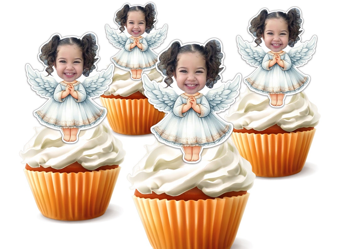 Printable Angel Party Face Custom Photo Cupcake Topper,personalised ...