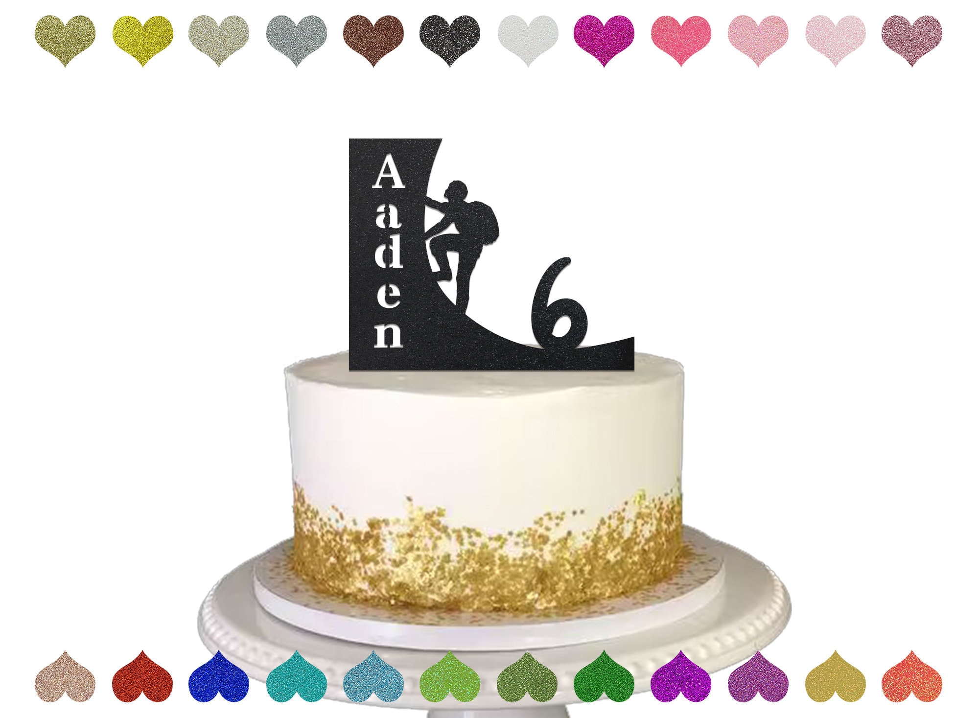 Custom Warped Wall Name Cake Topper Happy Birthday Rock - Etsy