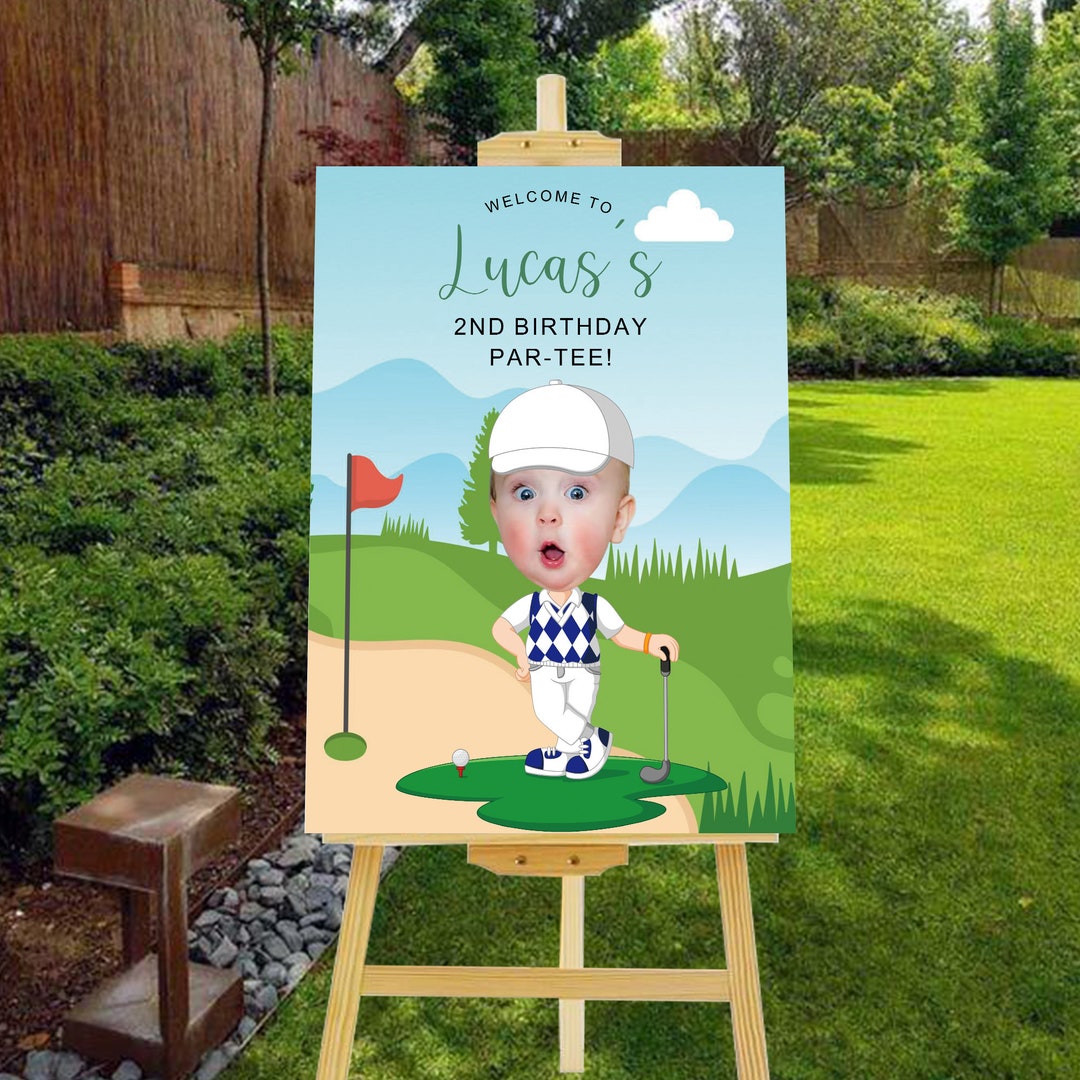 Printable Face Custom Photo Golf Welcome Sign,personalised Golf ...