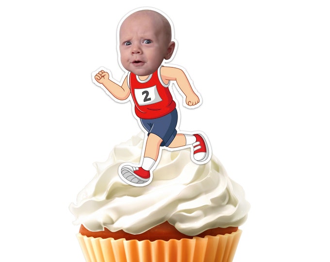 Printable Runner Face Custom Photo Cupcake Topper,personalised Runner ...