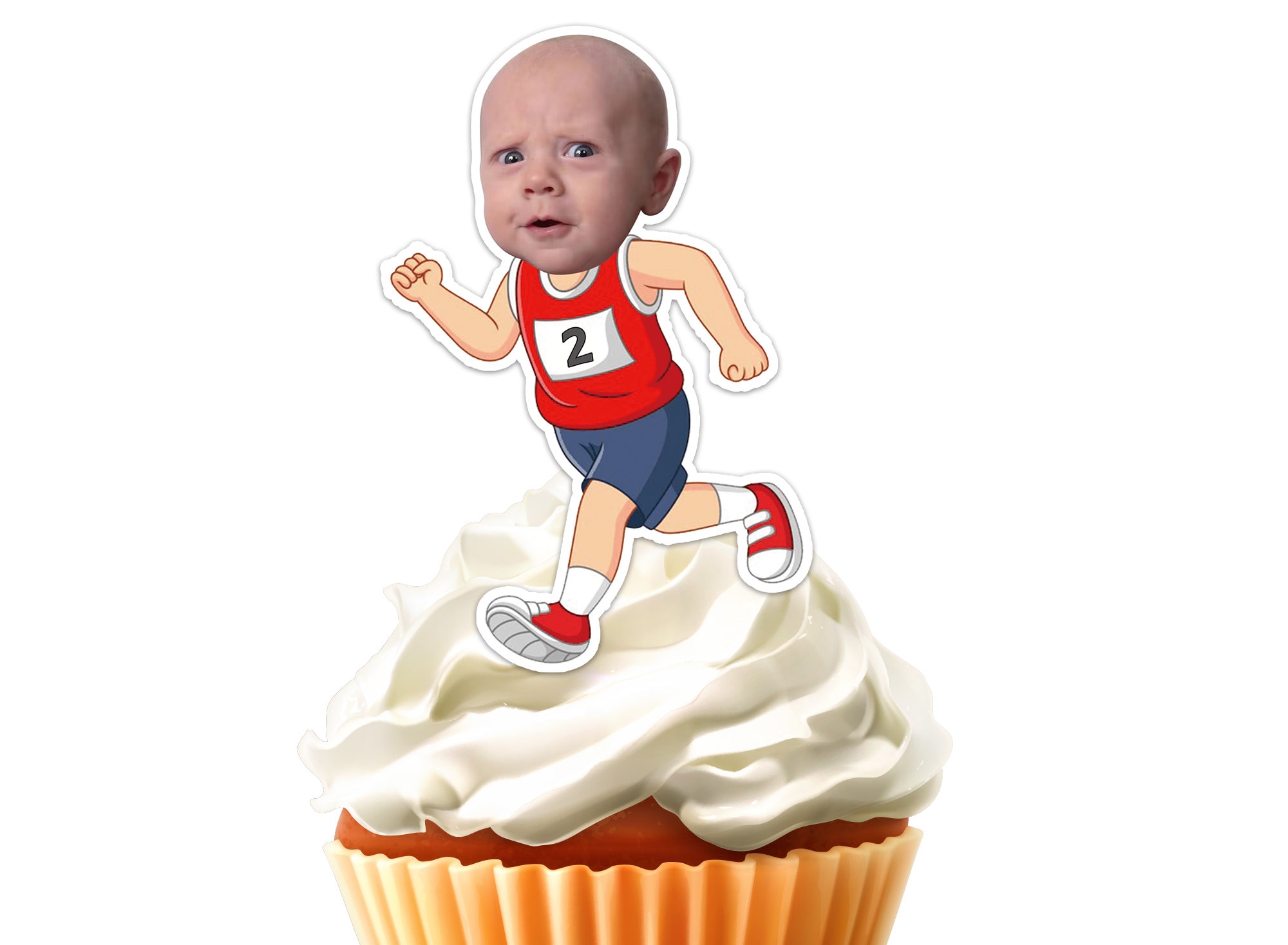 Printable Runner Face Custom Photo Cupcake Topper,personalised Runner ...