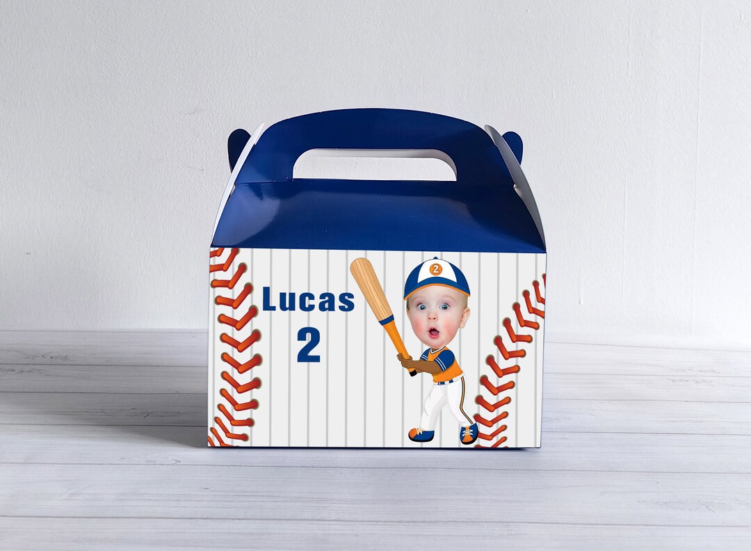 Personalised Baseball Face Gift Box Children’s Party Box Gift Bag ...