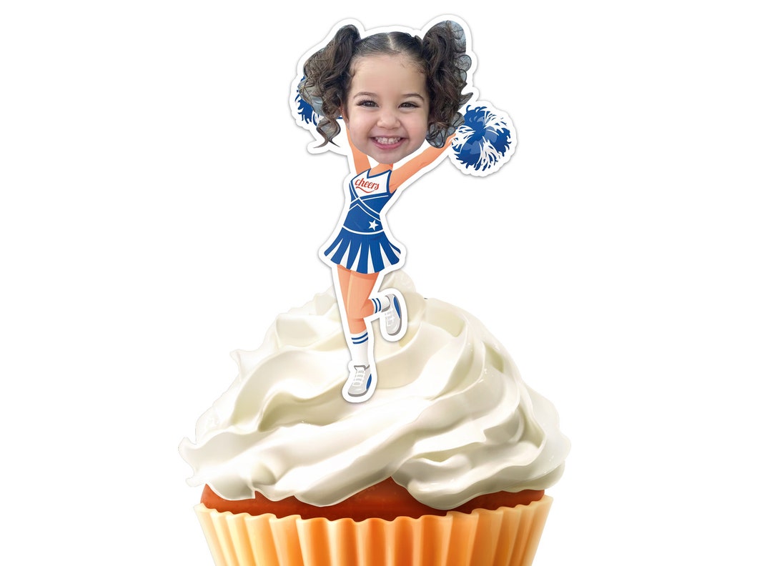 Printable Cheerleader Face Custom Photo Cupcake Topper,personalised ...