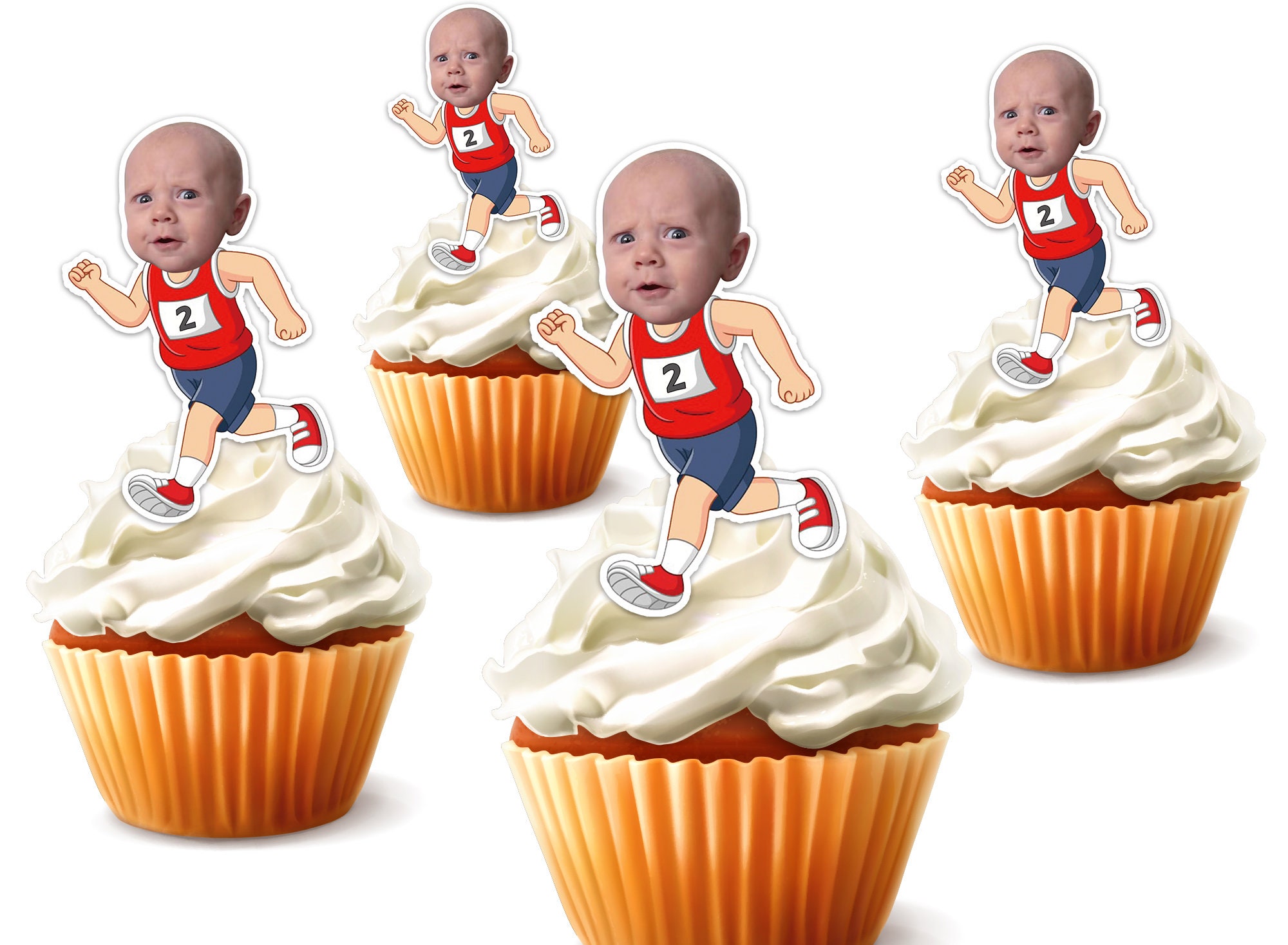 Printable Runner Face Custom Photo Cupcake Topper,personalised Runner ...
