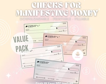 Manifestation Checks Law of Attraction Checks Printable - Etsy