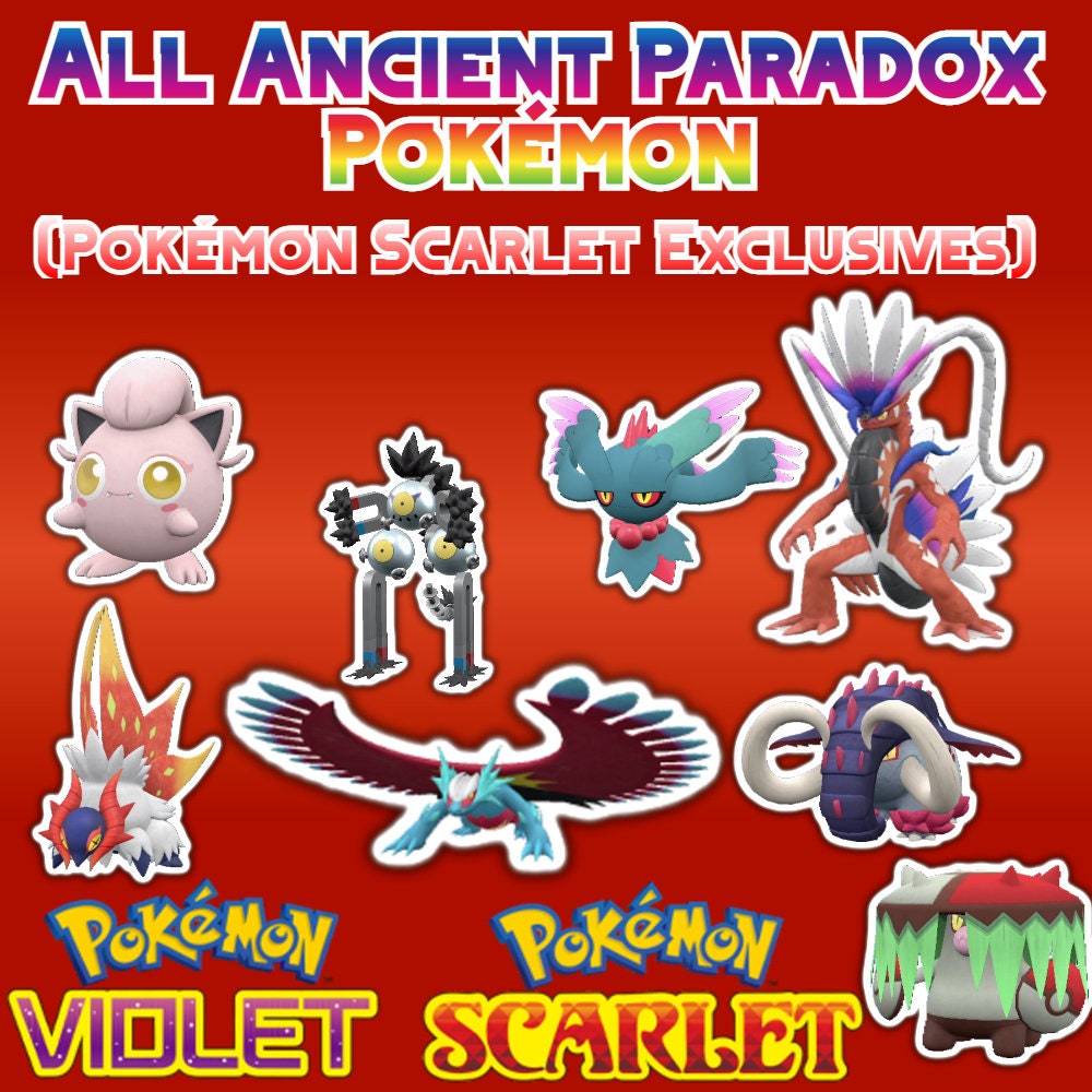 Scarlet Paradox Exclusives Bundle Pokemon Scarlet and Violet 6 Iv's All Holding Master Ball ...