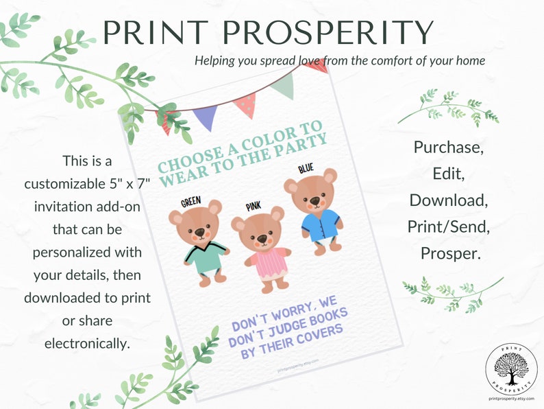 Editable Dress Code Birthday Party Invitation Add-on Template Color ...