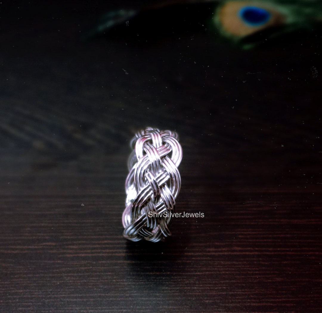 Sterling Silver Braided Ring, Hand Stacking Braied Ring, Hand Woven ...