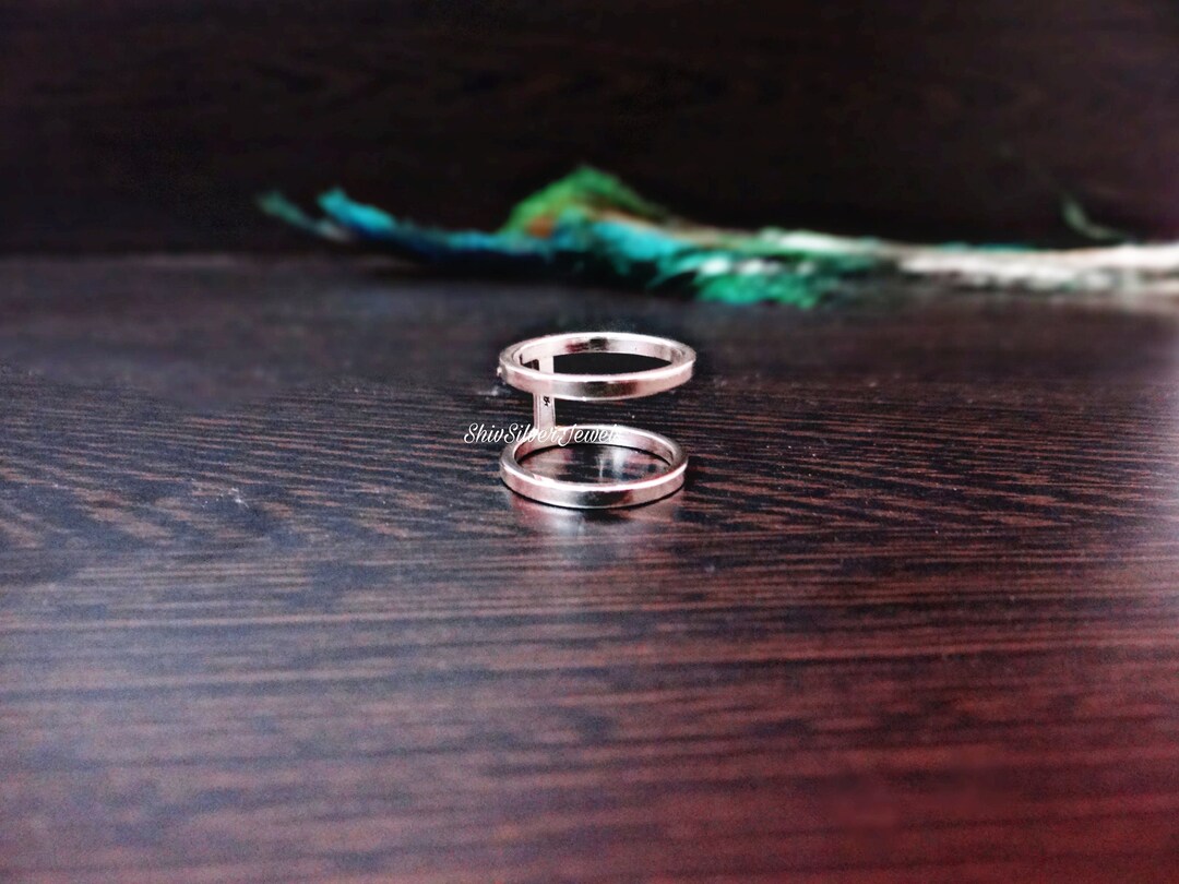 Sterling Silver H Ring, Caged Ring, Silver Ring, Cross Ring, Boho Ring ...
