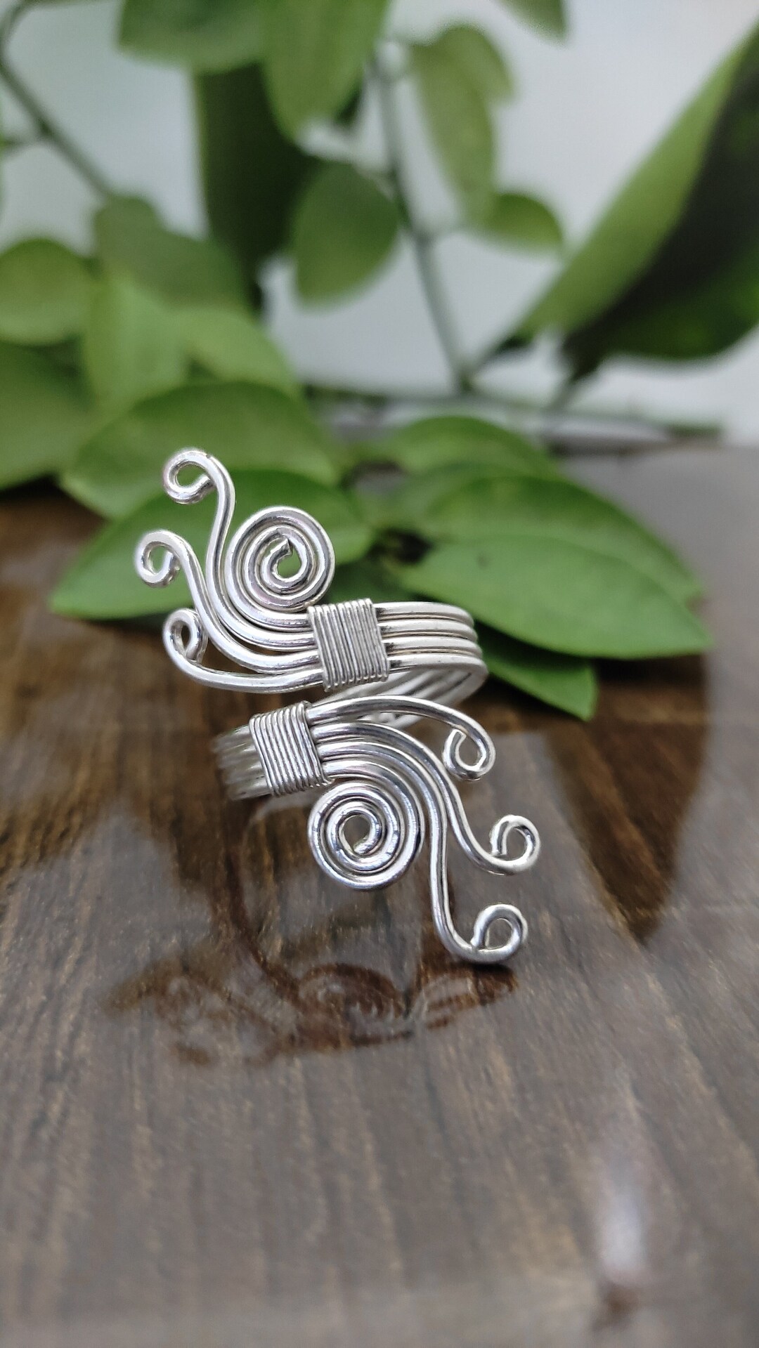 925 Sterling Silver Wrap Around Ring, Deviation Ring, Arthritis Ring ...