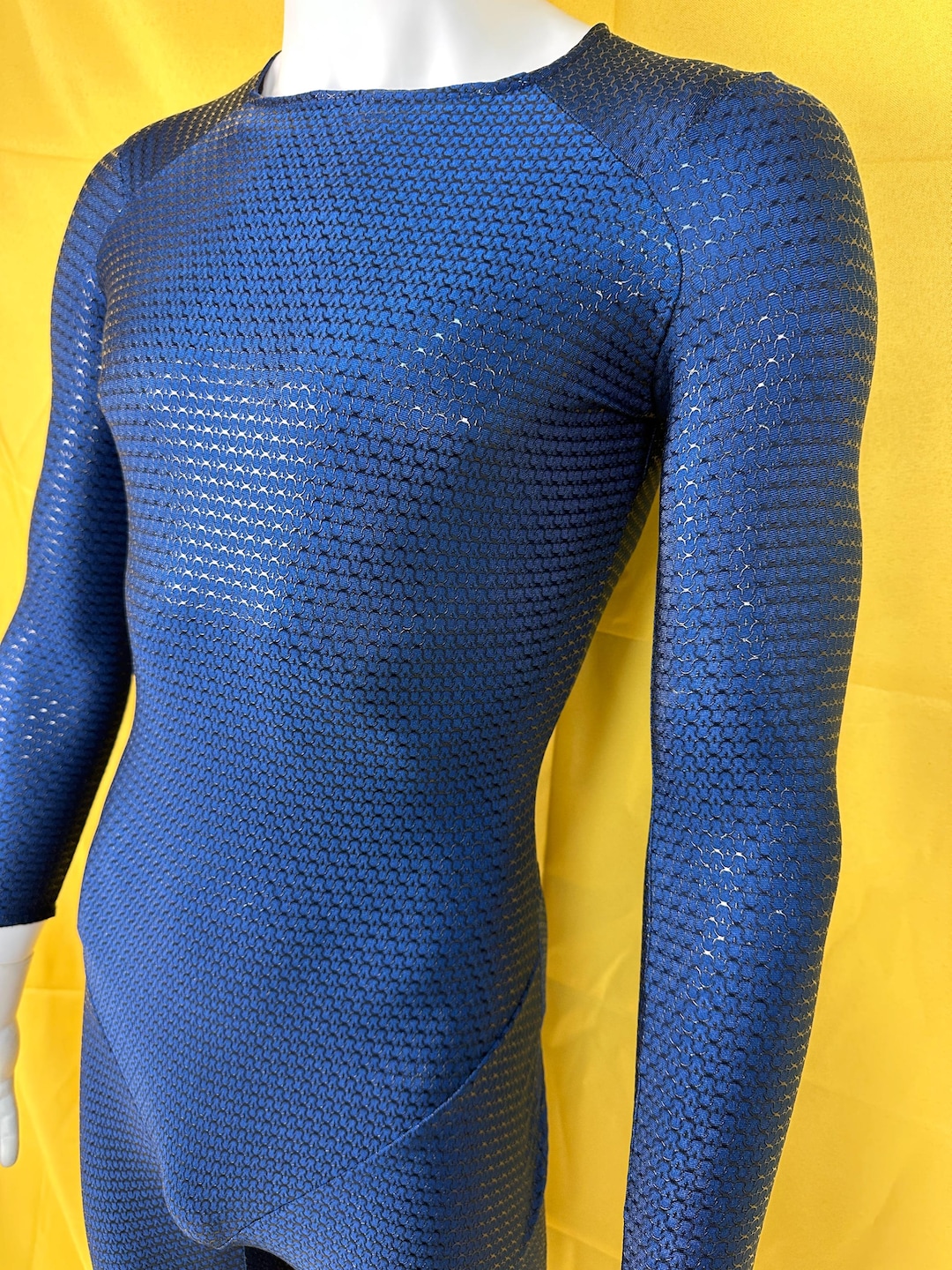 Blue Screen-printed Superhero Bodysuit | Slightly Stretchy Thin Base ...