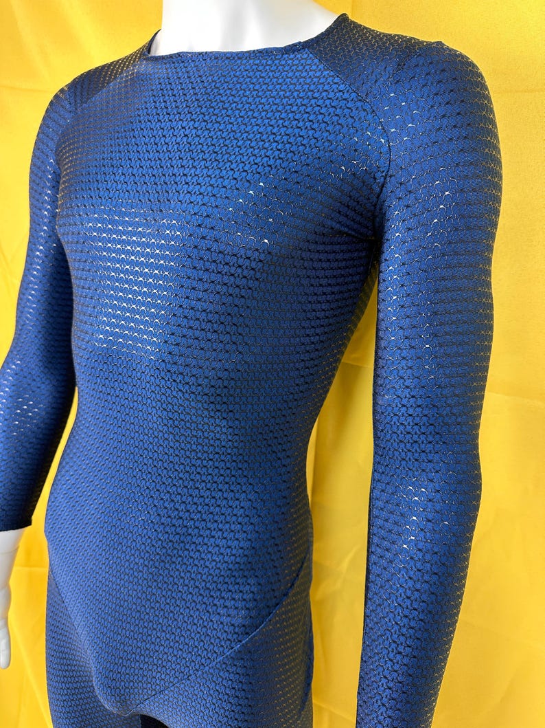 Blue Screen-printed Superhero Bodysuit | Slightly Stretchy Thin Base ...