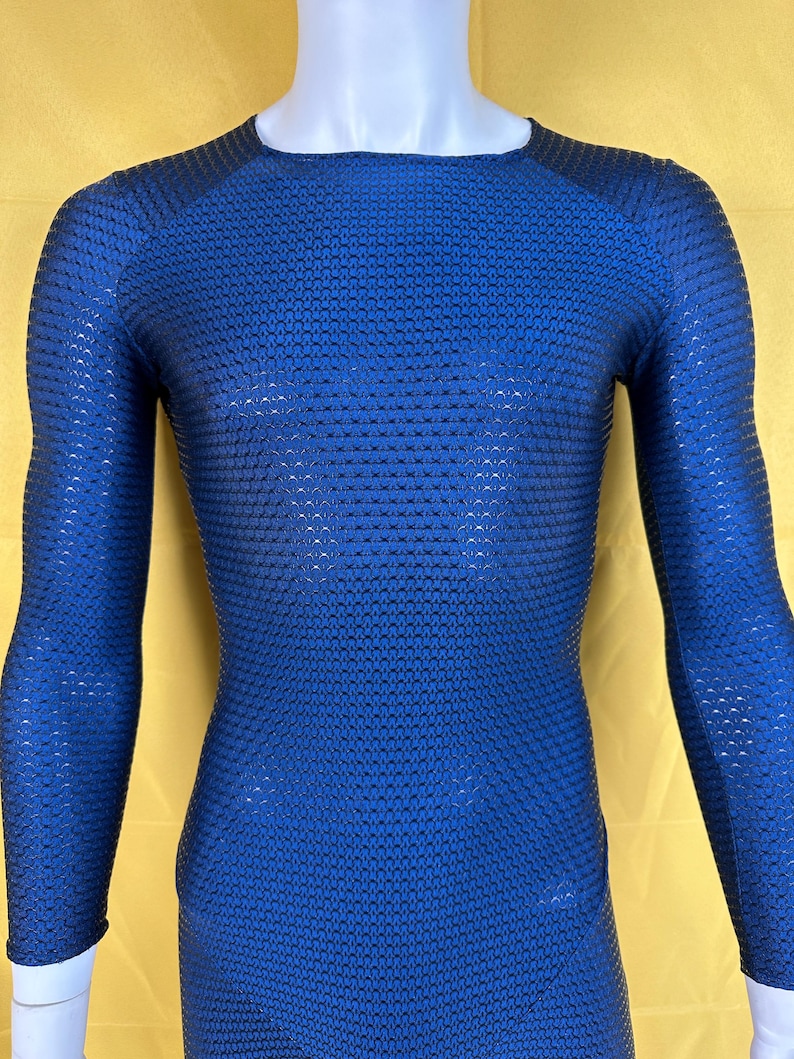 Blue Screen-printed Superhero Bodysuit | Slightly Stretchy Thin Base ...