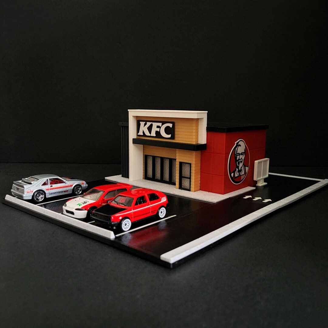 KFC Diorama Kit 1/64 or 1/87 | Miniature Artwork for Diecast, Matchbox ...