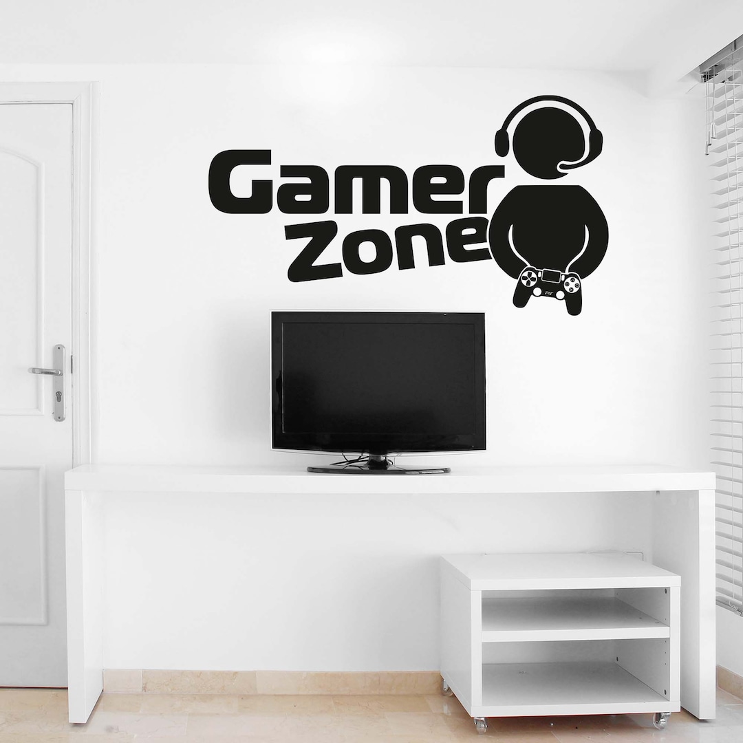 HM© Wall Sticker Gamer Zone up to a Size of 120 X 66 Cm, Gamer Wall ...
