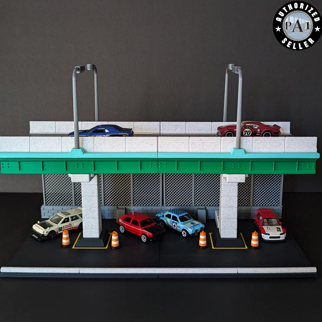Overpass 1/64 or 1/87 Diorama US Bridge for Matchbox Hot Wheels Diecast ...