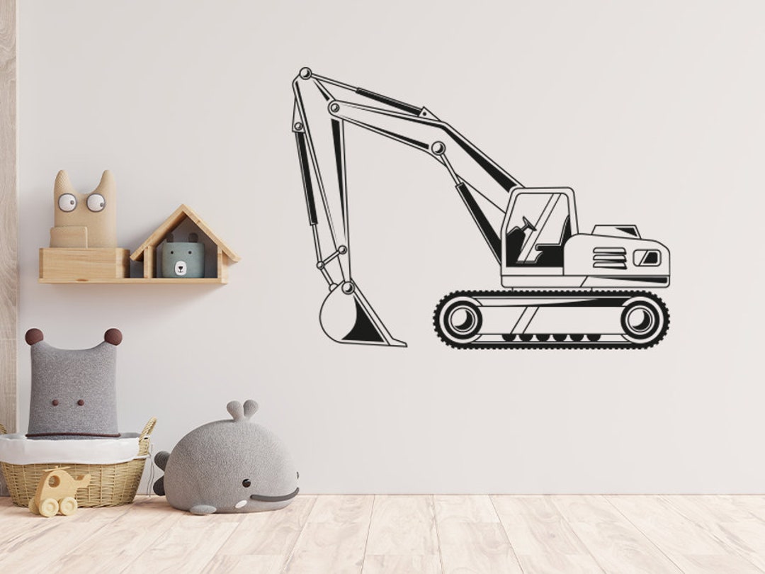 HM© Wall Tattoo Excavator 120 X 89.4 Cm WT-0162 - Etsy