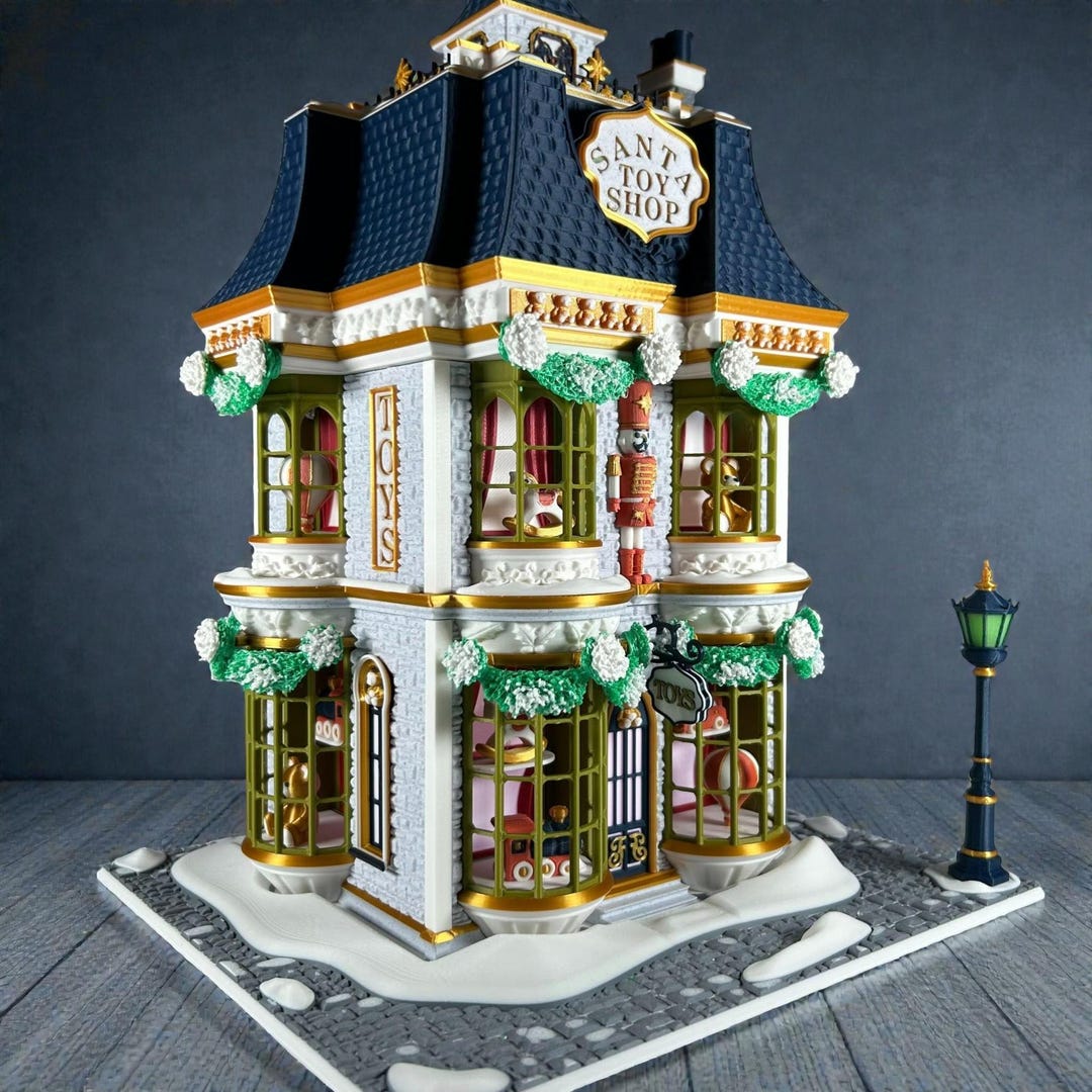 Santa Toy Shop • Large 3D Model Kit 23×20×32 Cm • Over 70 Parts • Color ...