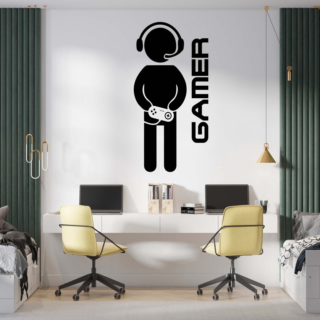 HM© Wall Sticker Gamer up to a Size of 150 X 81 Cm Size WT-0107 - Etsy