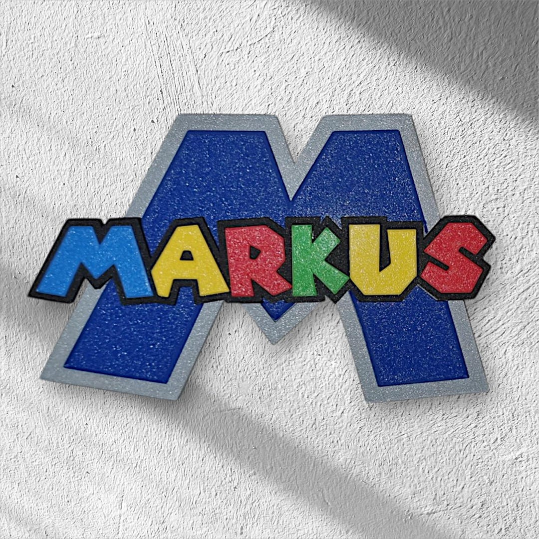 Super Mario Style Personalized Nameplate Gift for Mario Fan Wall Decor ...