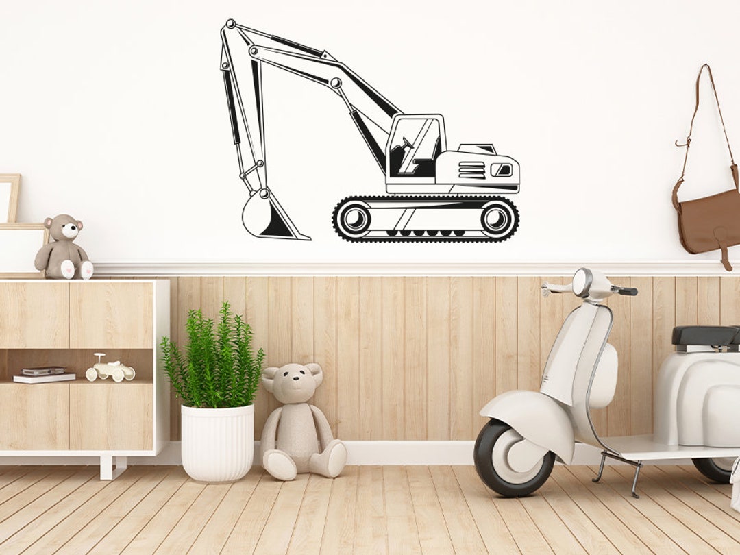 HM© Wall Tattoo Excavator 60 X 45 Cm WT-0159 - Etsy