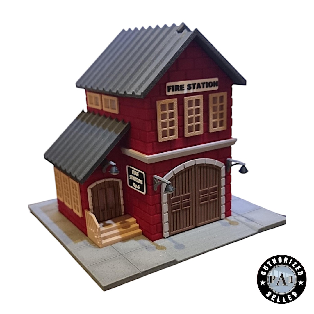 3d-print Fire Station in 1/64 Scale – Standard & Christmas Version ...