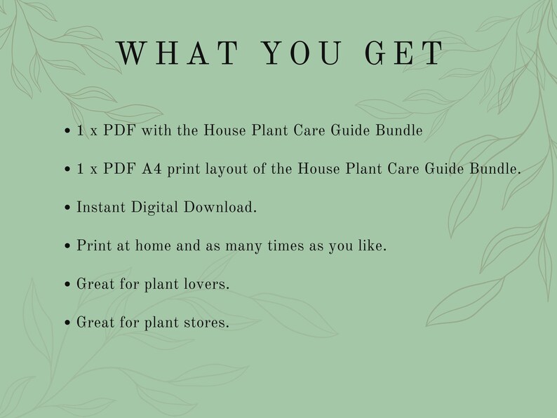 House Plant Care Guide Bundle | 32 Digital Printable Plant Care Cards ...