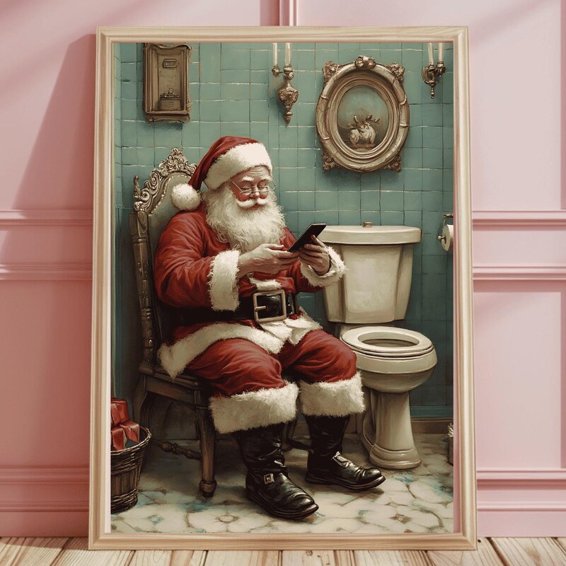 Santa Sitting on the Toilet - Etsy