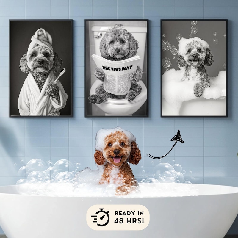 Bathroom Art Cockapoo - Etsy UK