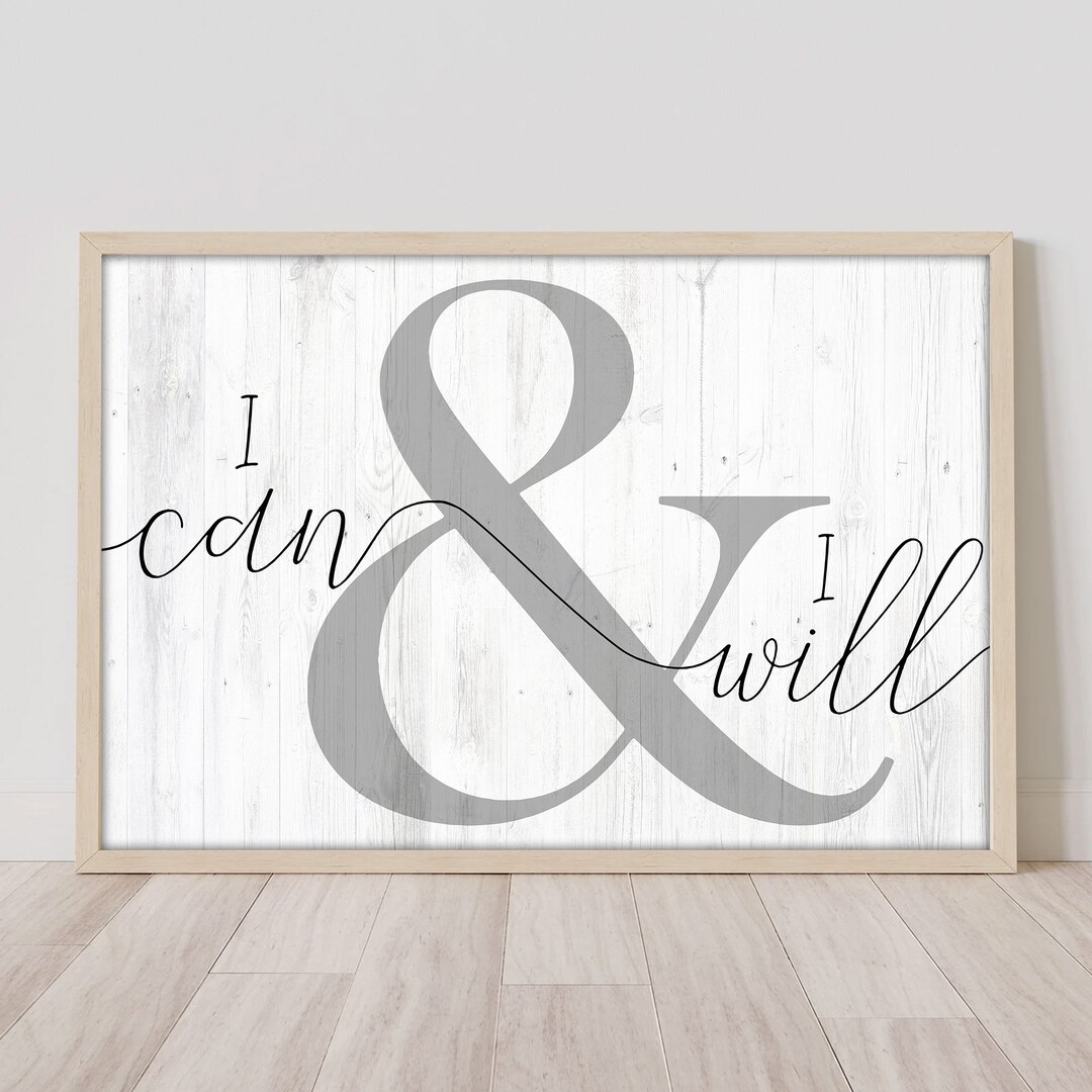 I Can and I Will Printable Motivational Prints Office Wall - Etsy