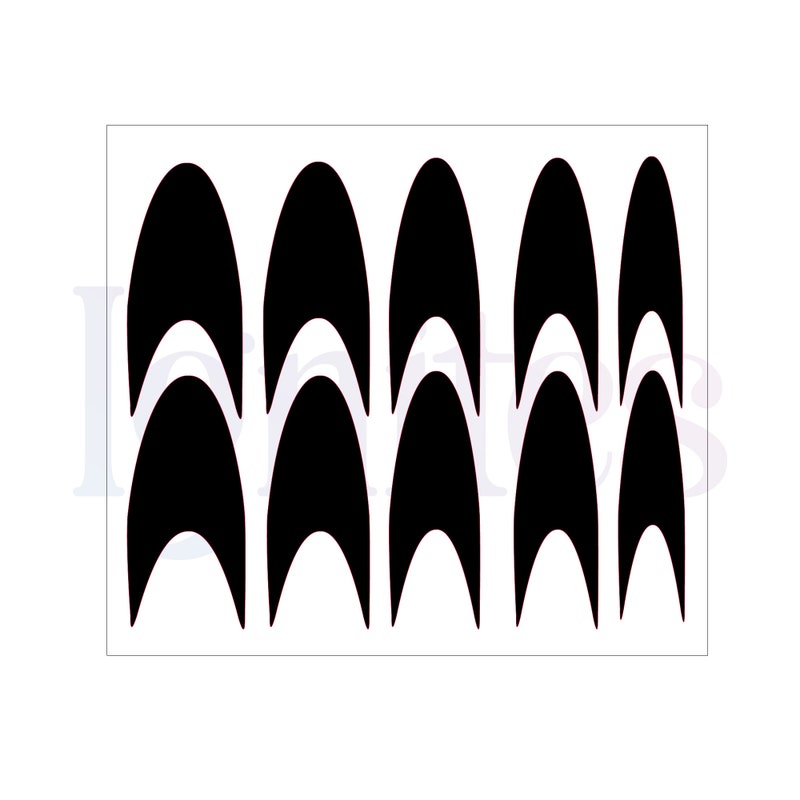 French Nail Stencil Template - Etsy