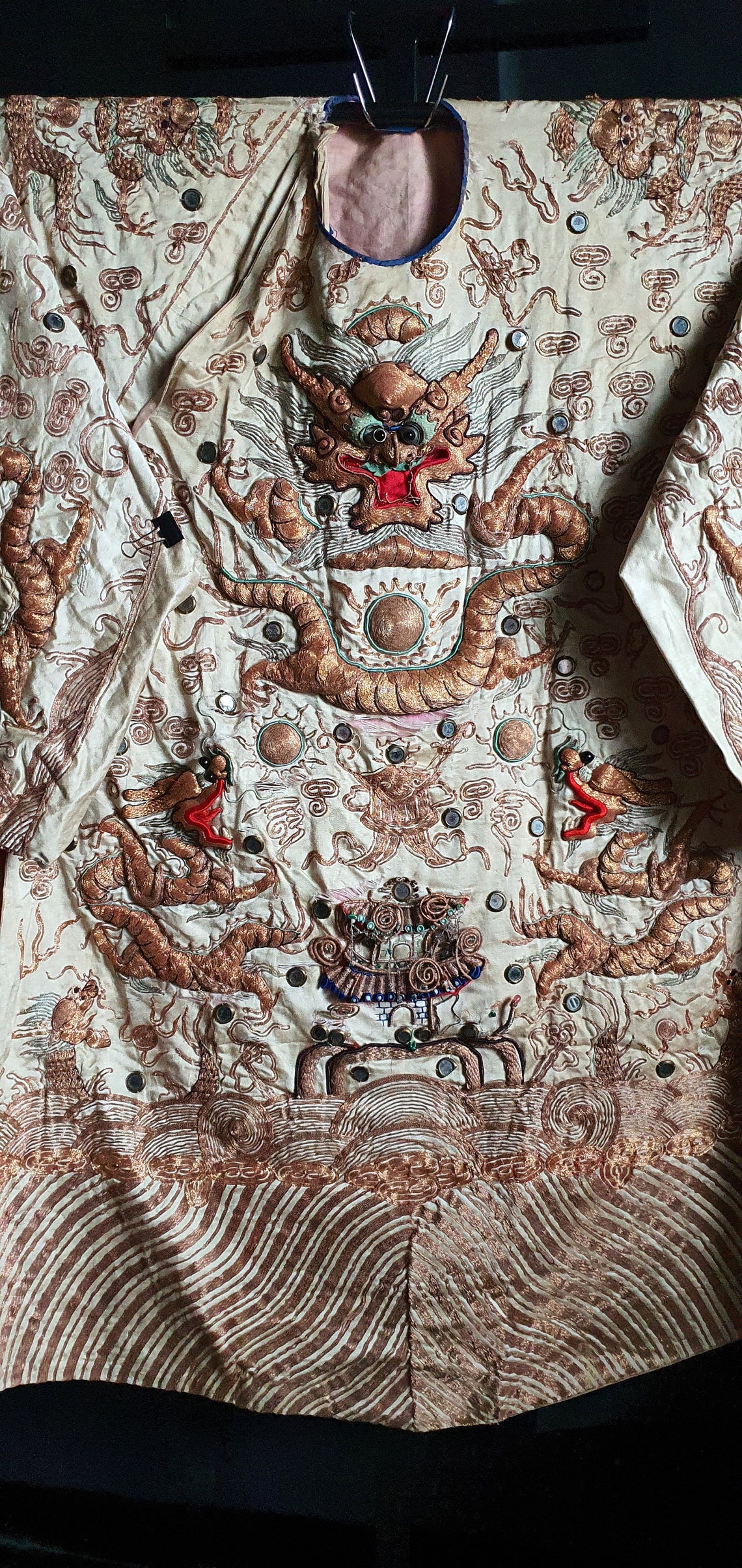 Rare Teochew Qing Chinese Dragon Silk Robe - Etsy