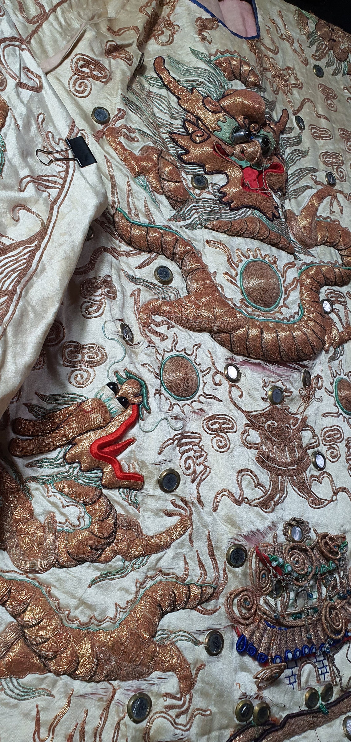 Rare Teochew Qing Chinese Dragon Silk Robe - Etsy