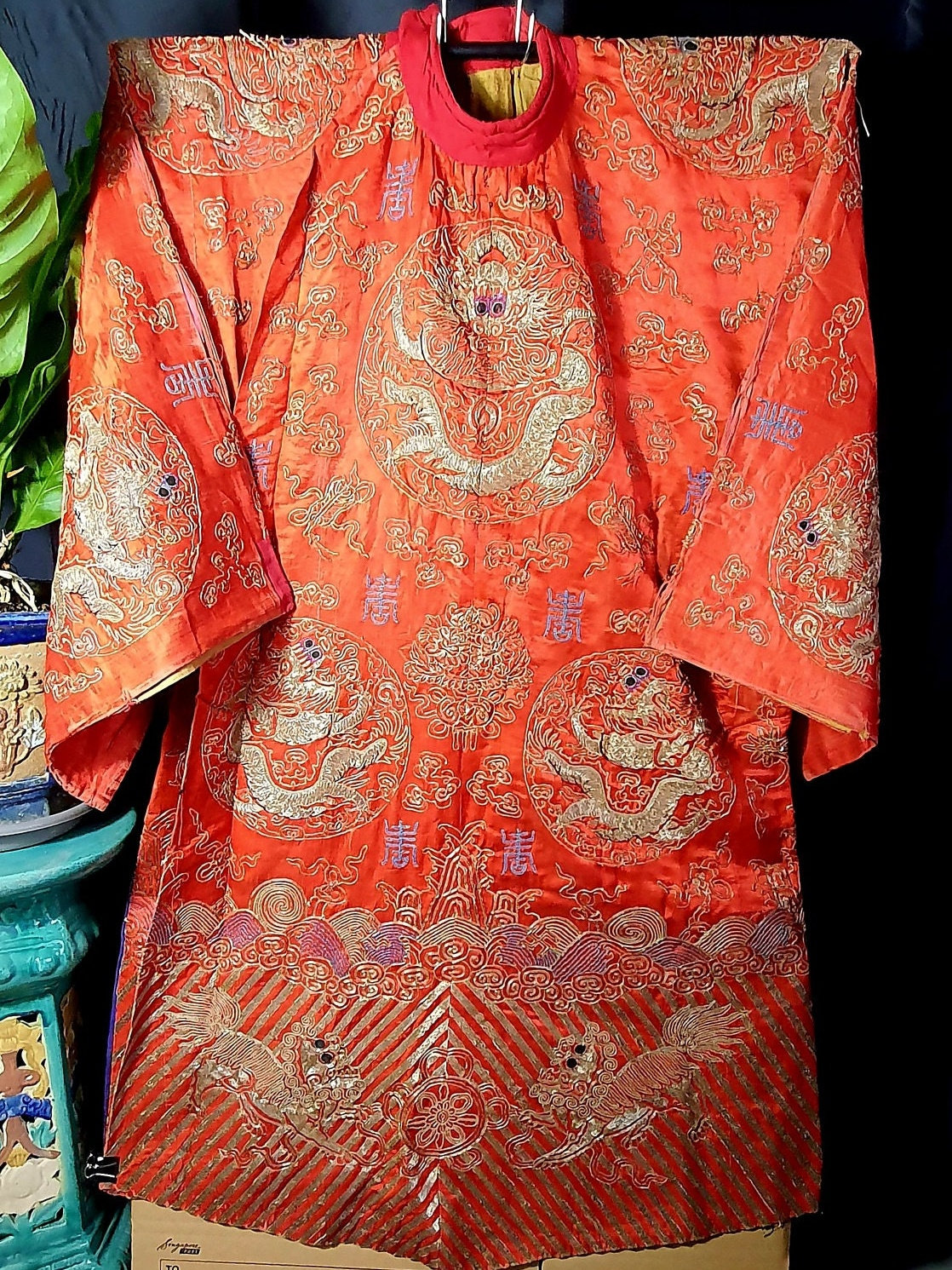Fine Qing Chinese Embroidered Dragon Robe - Etsy