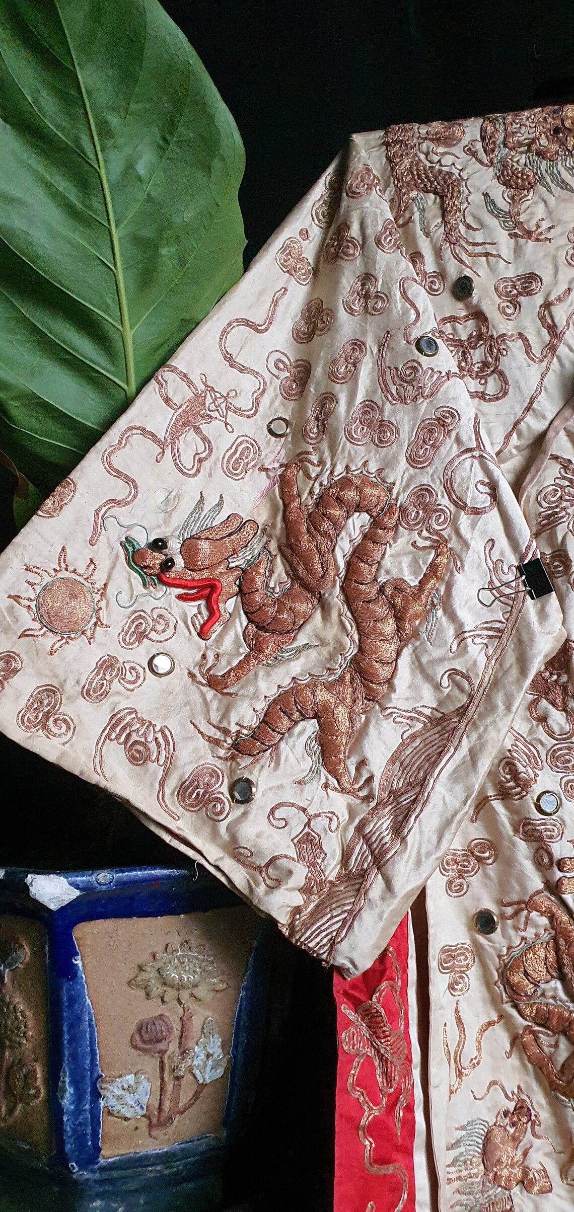 Rare Teochew Qing Chinese Dragon Silk Robe - Etsy