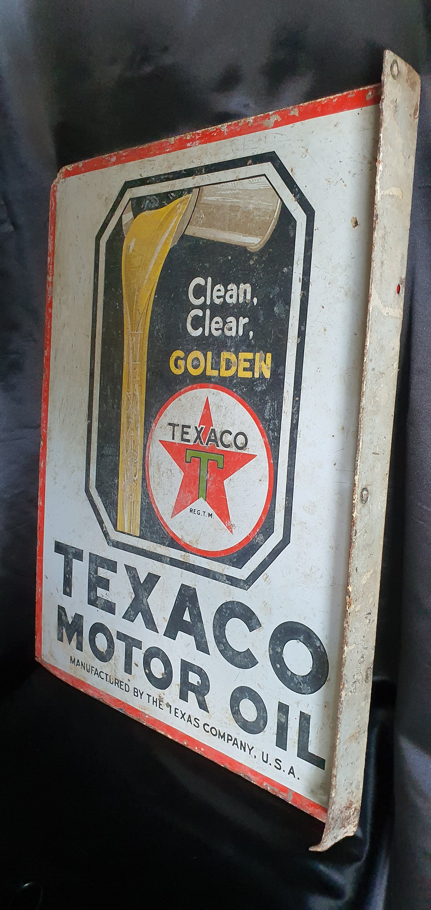 Vintage Original Texaco Motor Oil Porcelain Signage Sign - Etsy