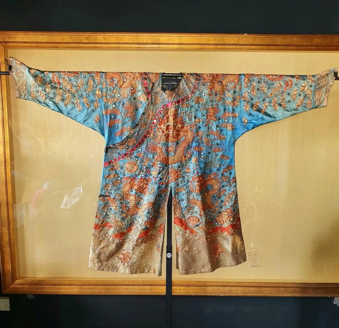 Exceptional 19thc Qing Chinese Embroidered Dragon Kesi Robe - Etsy