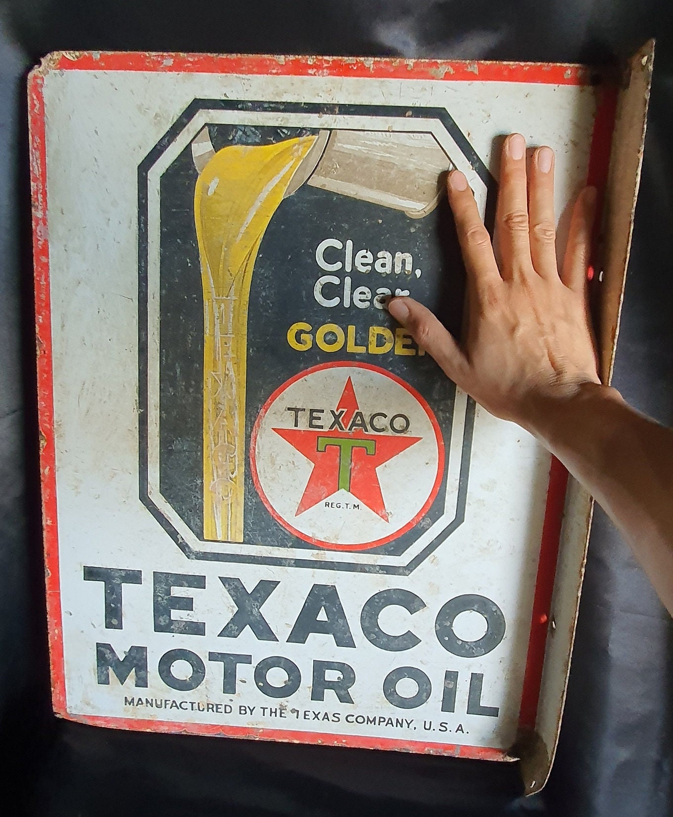 Vintage Original Texaco Motor Oil Porcelain Signage Sign - Etsy