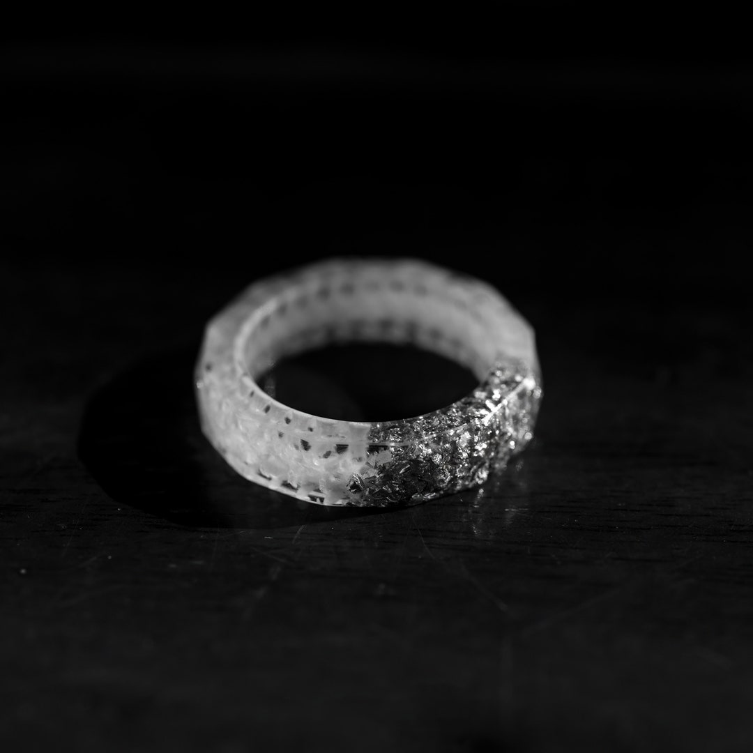 Christmas Ring, Snake Rings, Real Snake Bone Rings, Transparent Resin Jewelry, White Vertebrae ...