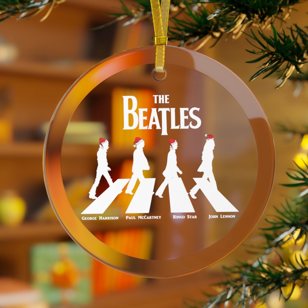 The Beatles Christmas Glass Ornament, Custom Name Ornament, the Beatles ...