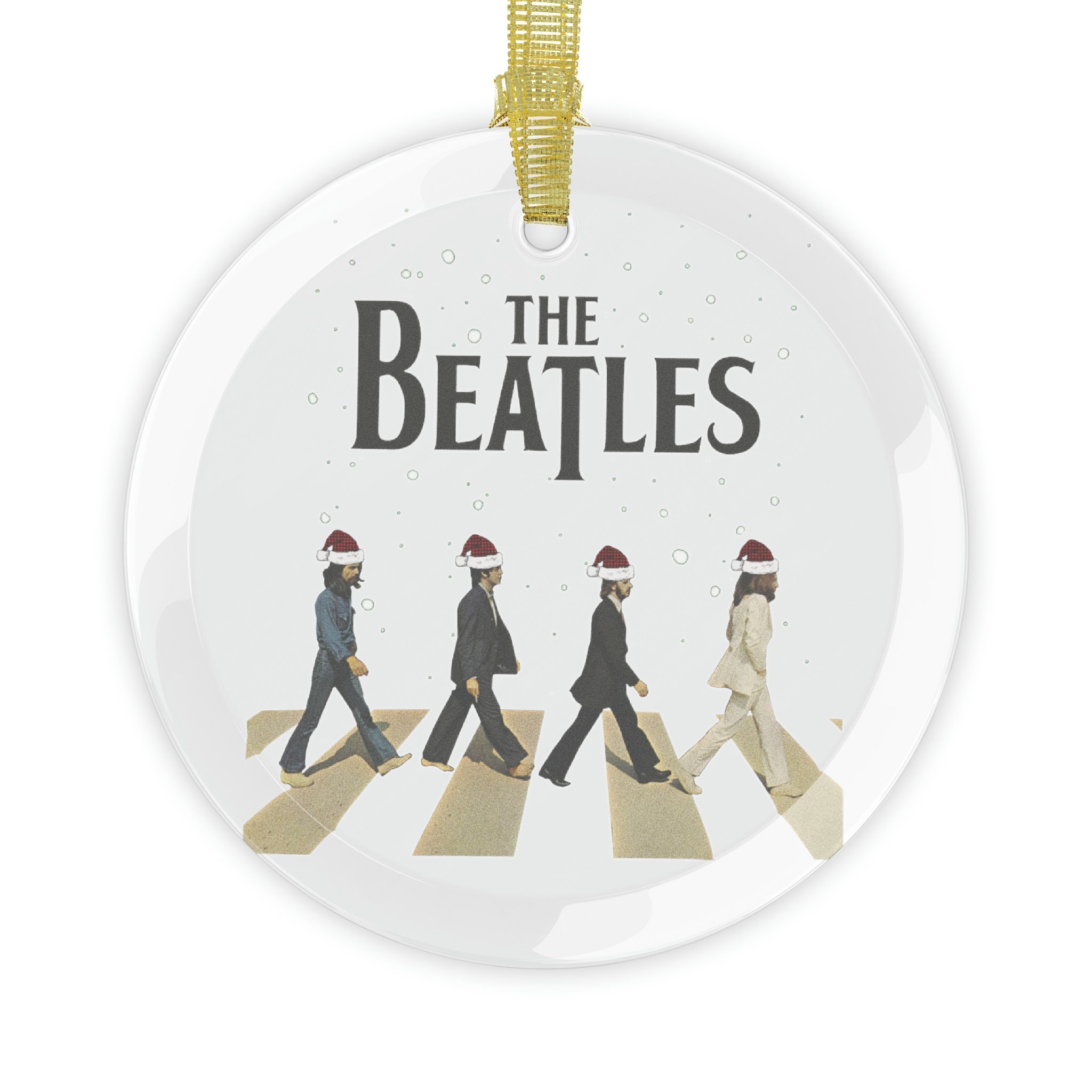 The Beatles Christmas Glass Ornament, Holiday Ornament, the Beatles ...