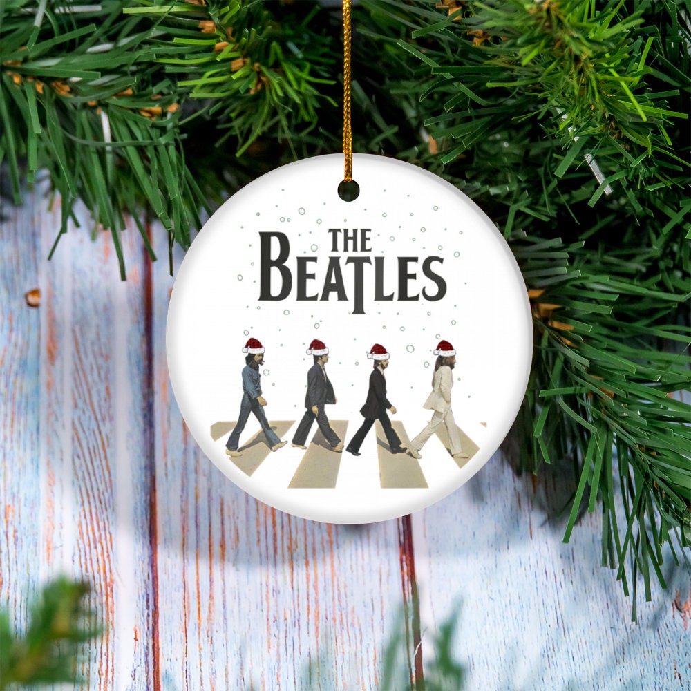 The Beatles Christmas Glass Ornament, Holiday Ornament, the Beatles ...