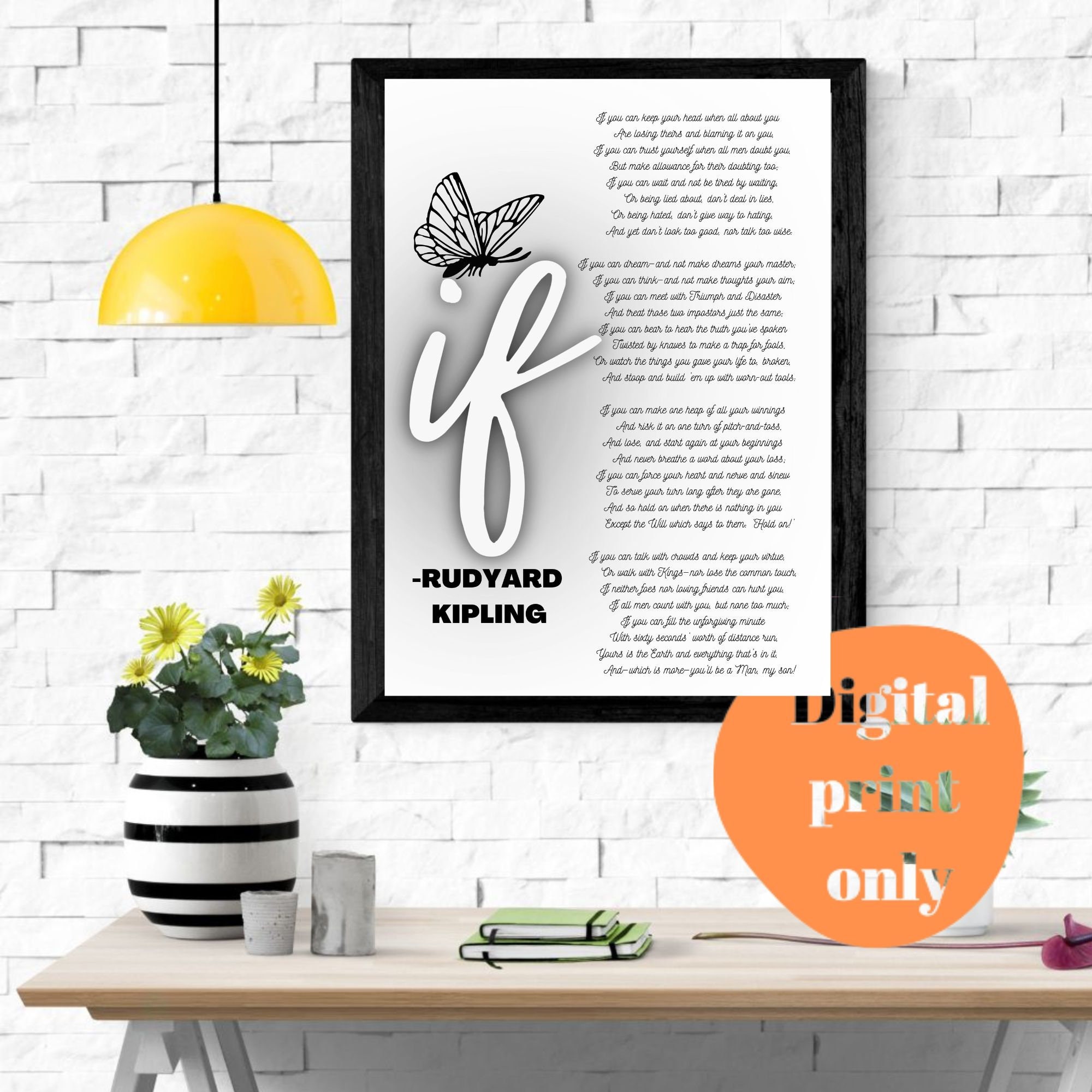 If Poem by Rudyard Kipling Printable Wall Art - Etsy